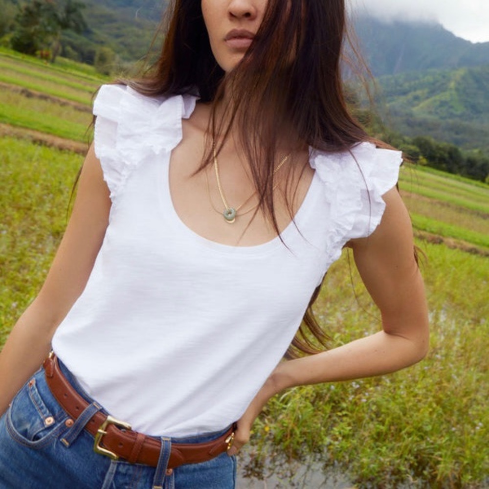 Nation Ltd Valentina Ruffle Tank - Gem